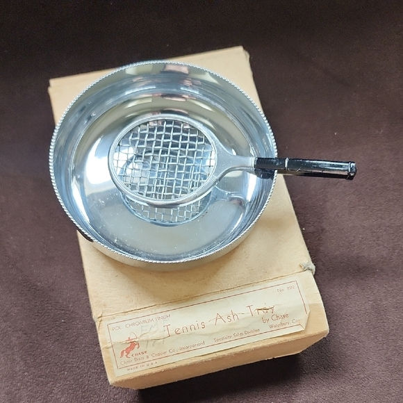 Chase | Other | Vintage Chase Brass Tennis Ash Tray In Silver | Poshmark